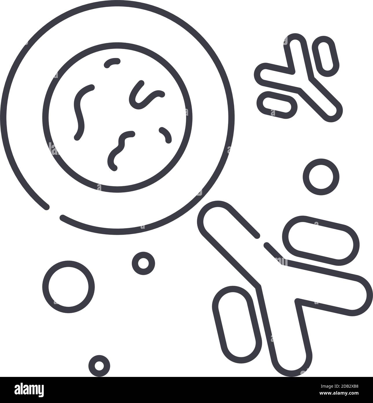 Cell biology concept icon, linear isolated illustration, thin line ...