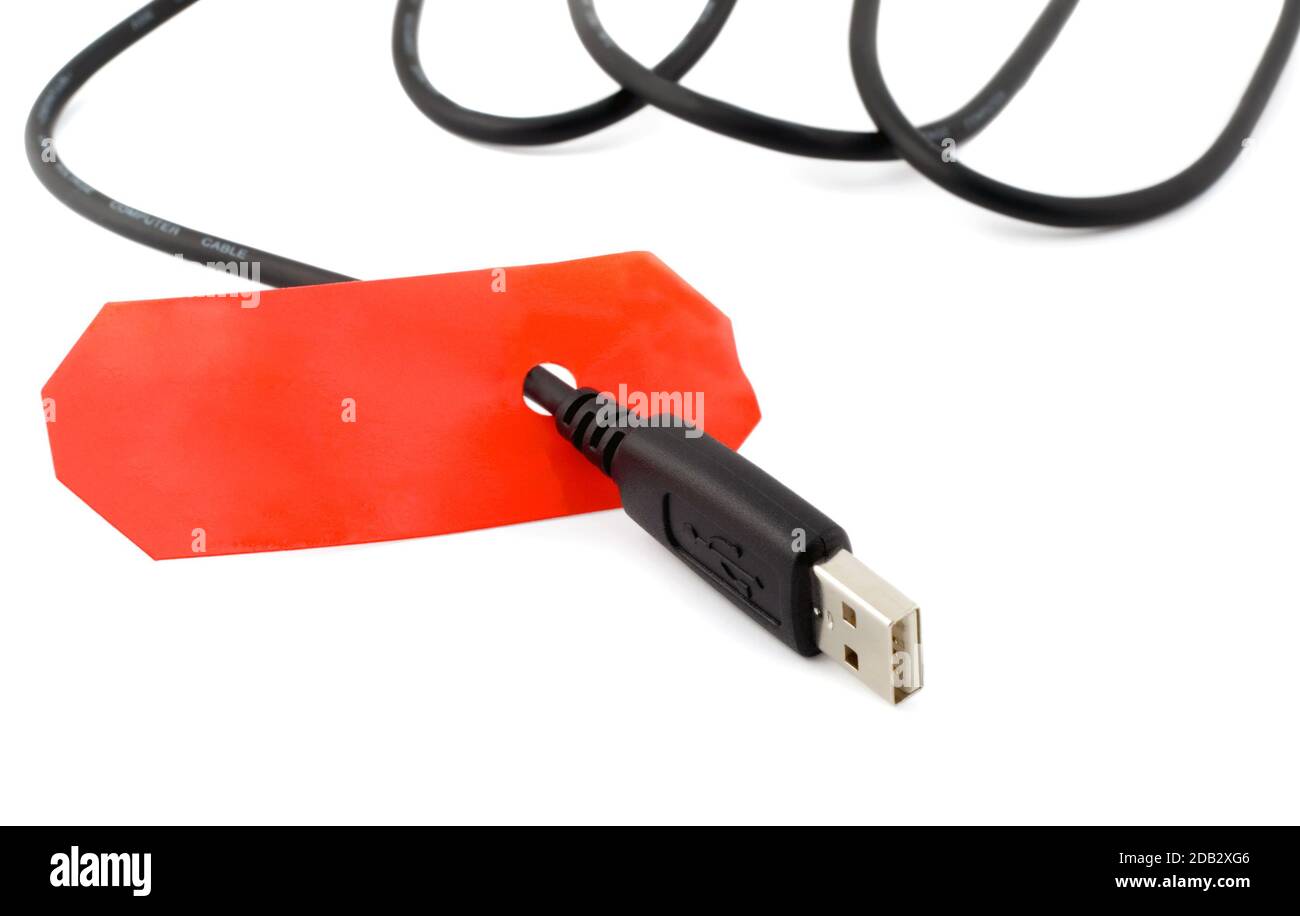 usb computer cable isolated on white background Stock Photo - Alamy