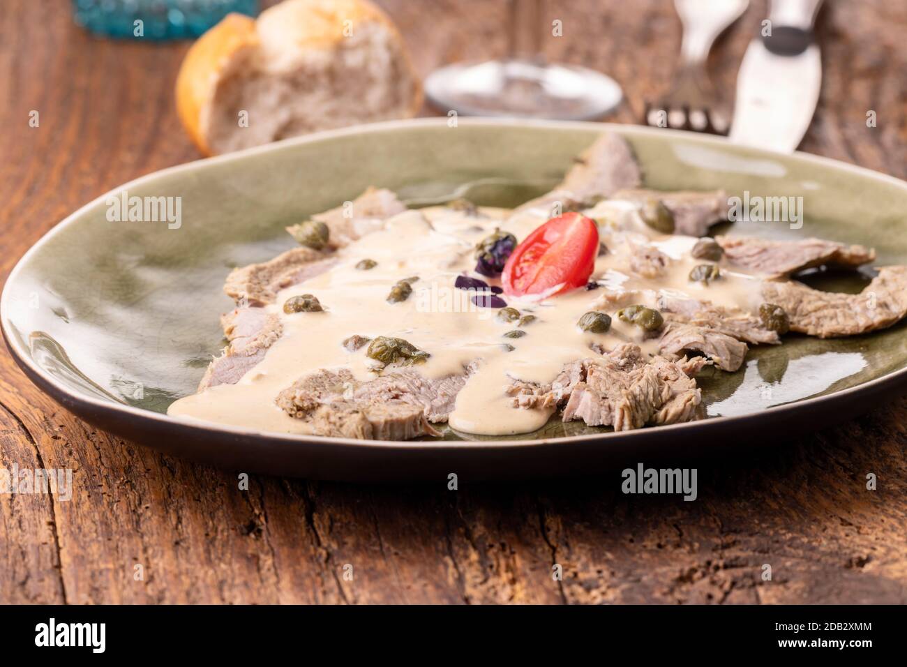 Italian vitello tonnato on a plate hi-res stock photography and images ...