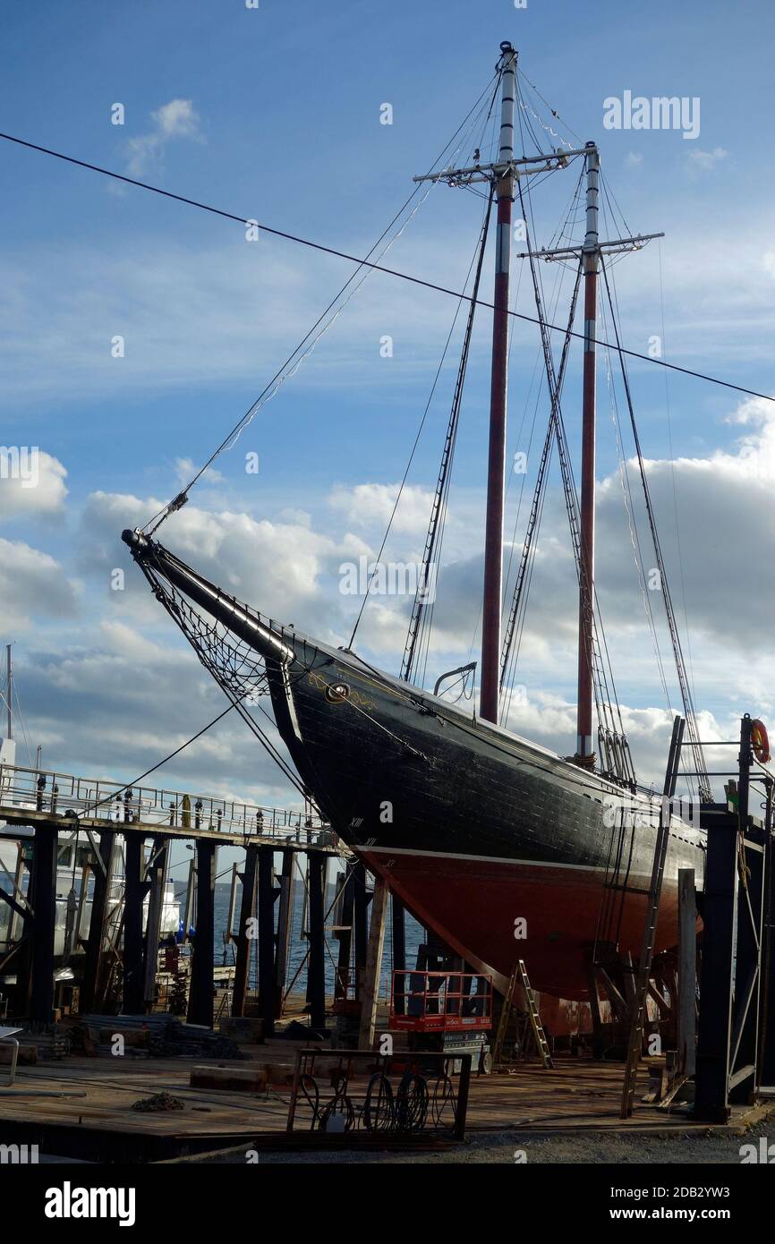 Tallship schooner Bluenose II in drydock 2020 lunenburg Nova Scotia ...