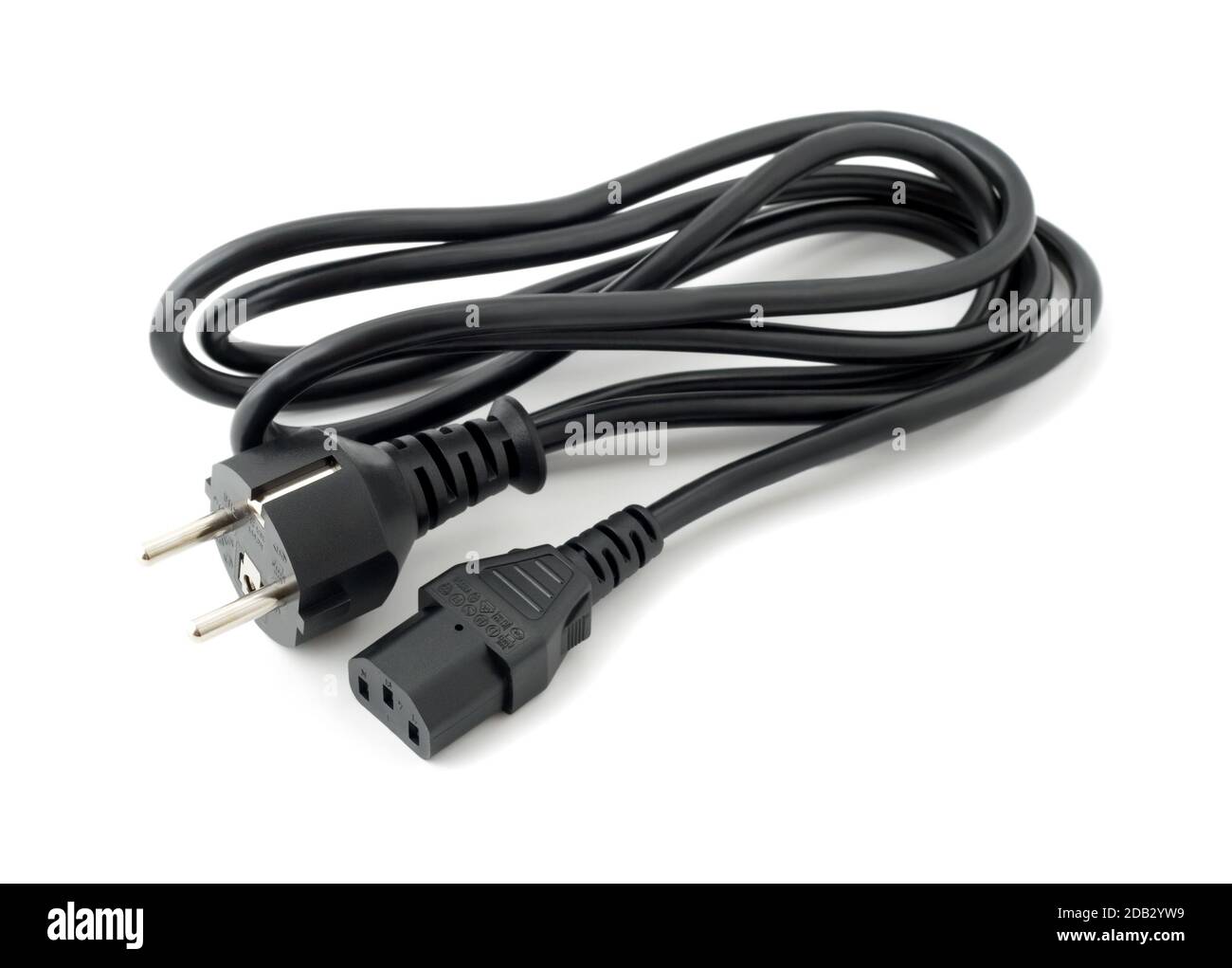 Black computer cables isolated on white background Stock Photo - Alamy