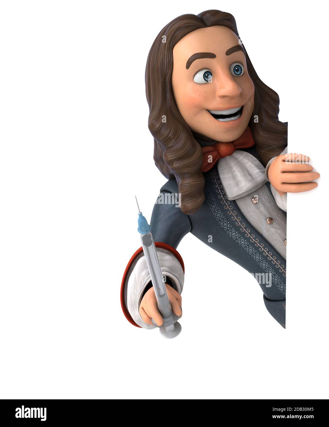 3D Illustration of a cartoon man in historical baroque costume Stock ...