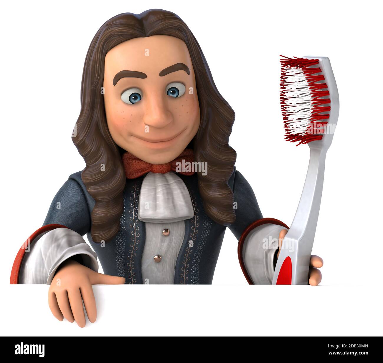 3D Illustration of a cartoon man in historical baroque costume Stock ...
