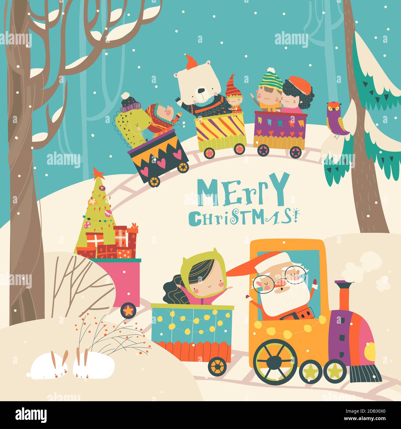 Cartoon railway train animals vector hi-res stock photography and ...