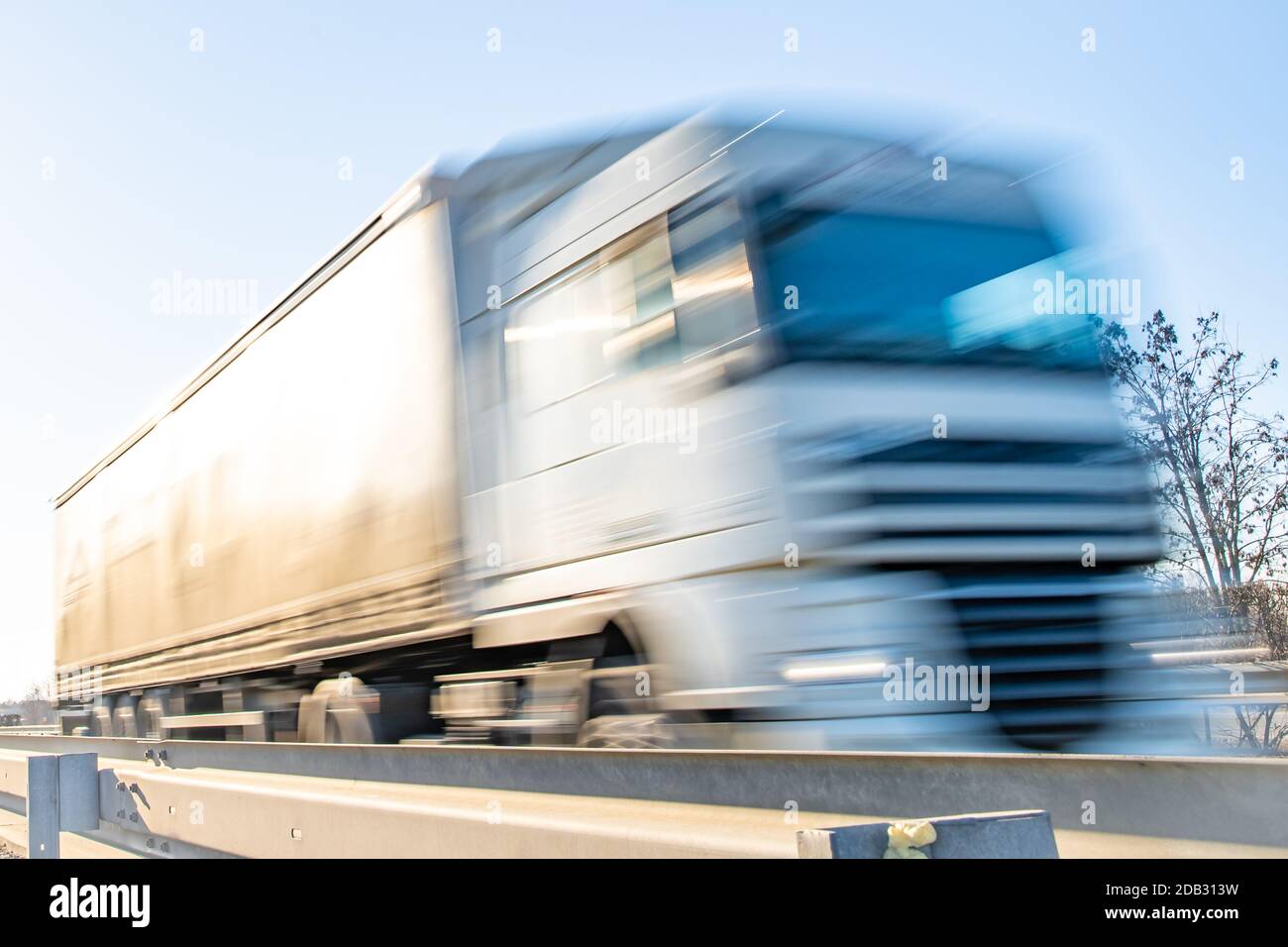 truck passing through a toll gate on a highway toll roads Stock Photo ...