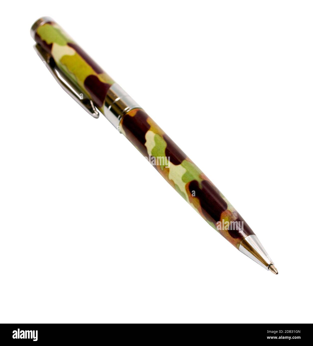 Camouflage pen isolated on white background Stock Photo - Alamy