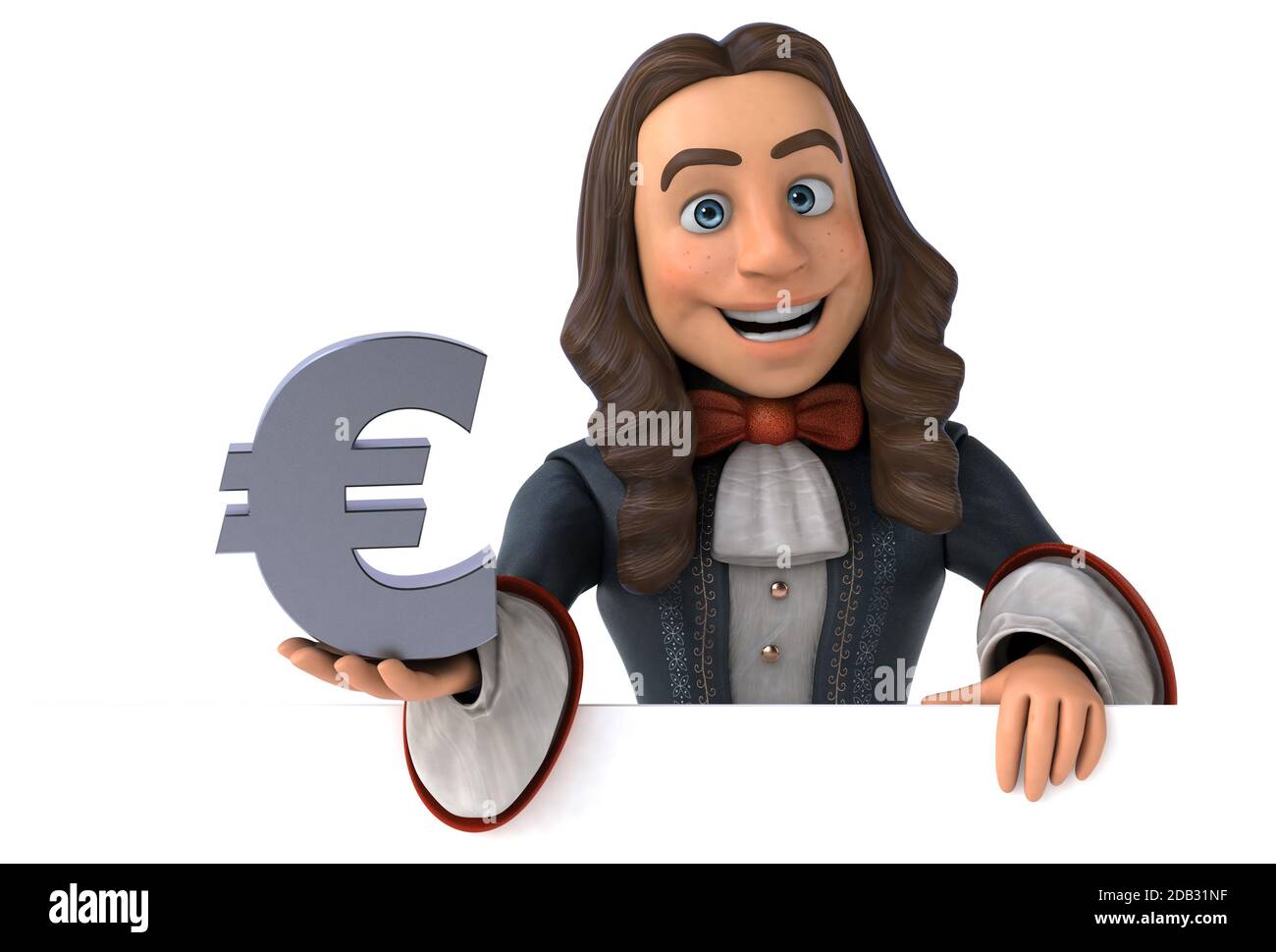 3D Illustration of a cartoon man in historical baroque costume Stock ...