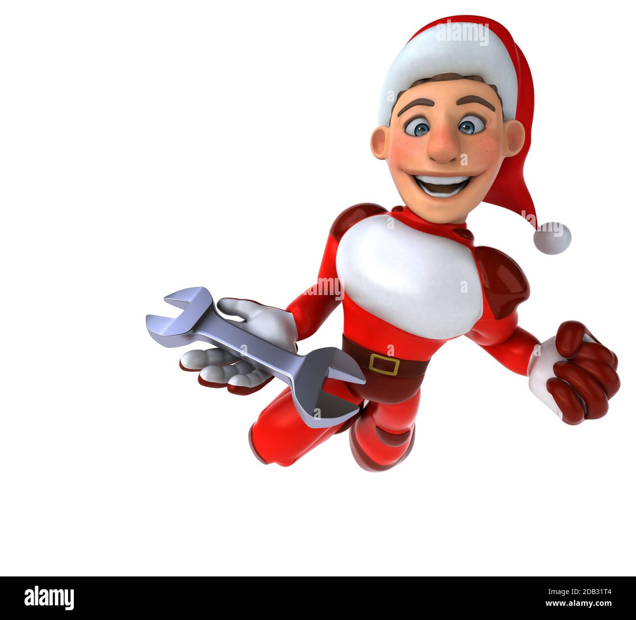 Fun Super Santa Claus - 3D Illustration Stock Photo - Alamy