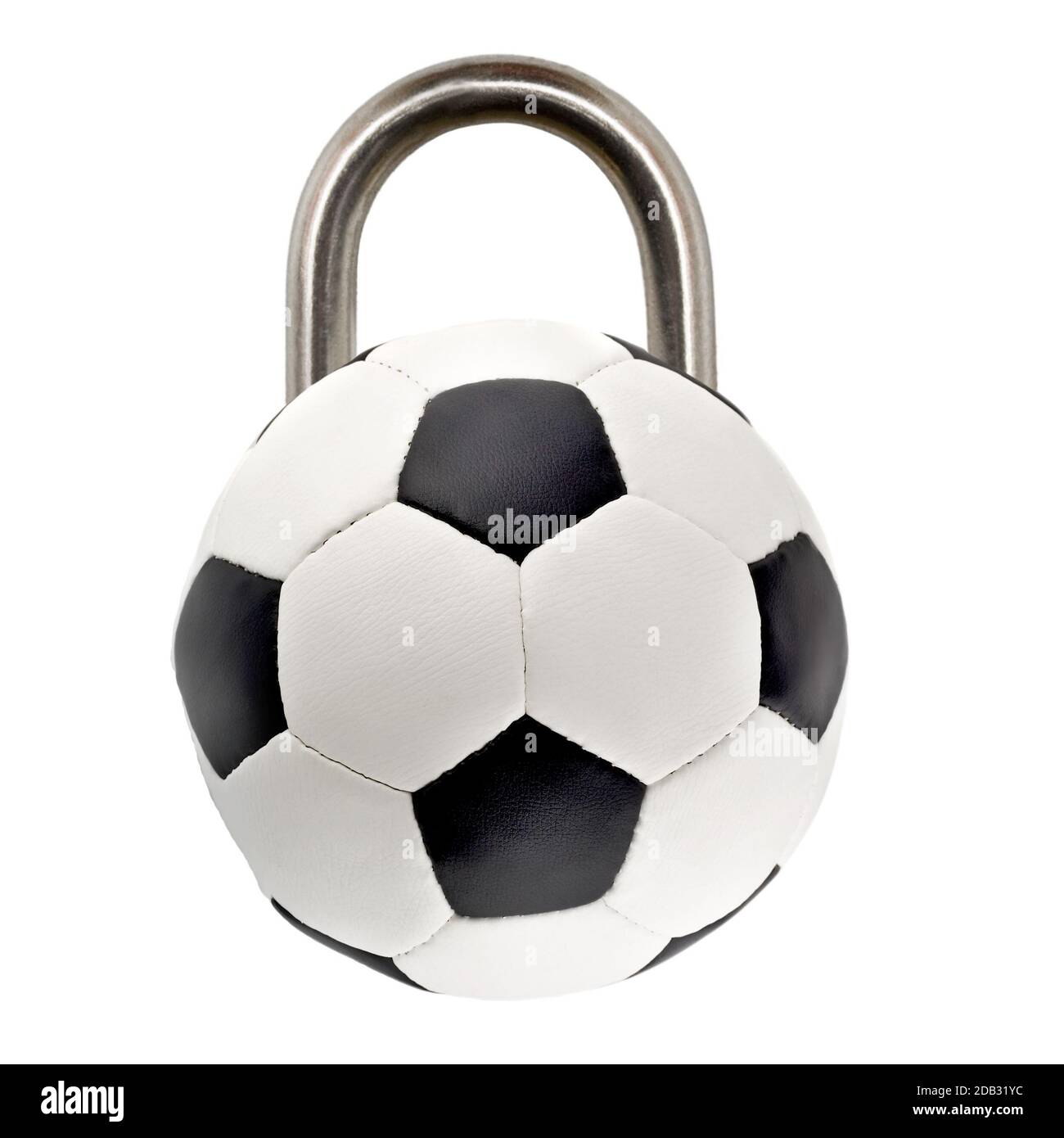 soccer ball padlock isolated on white background Stock Photo - Alamy