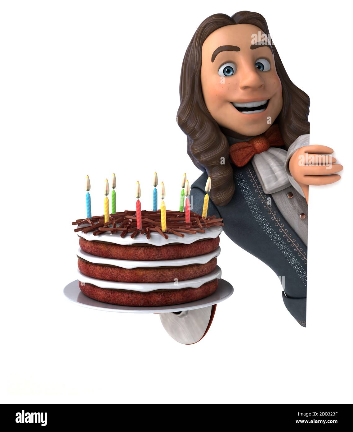 3D Illustration of a cartoon man in historical baroque costume Stock ...