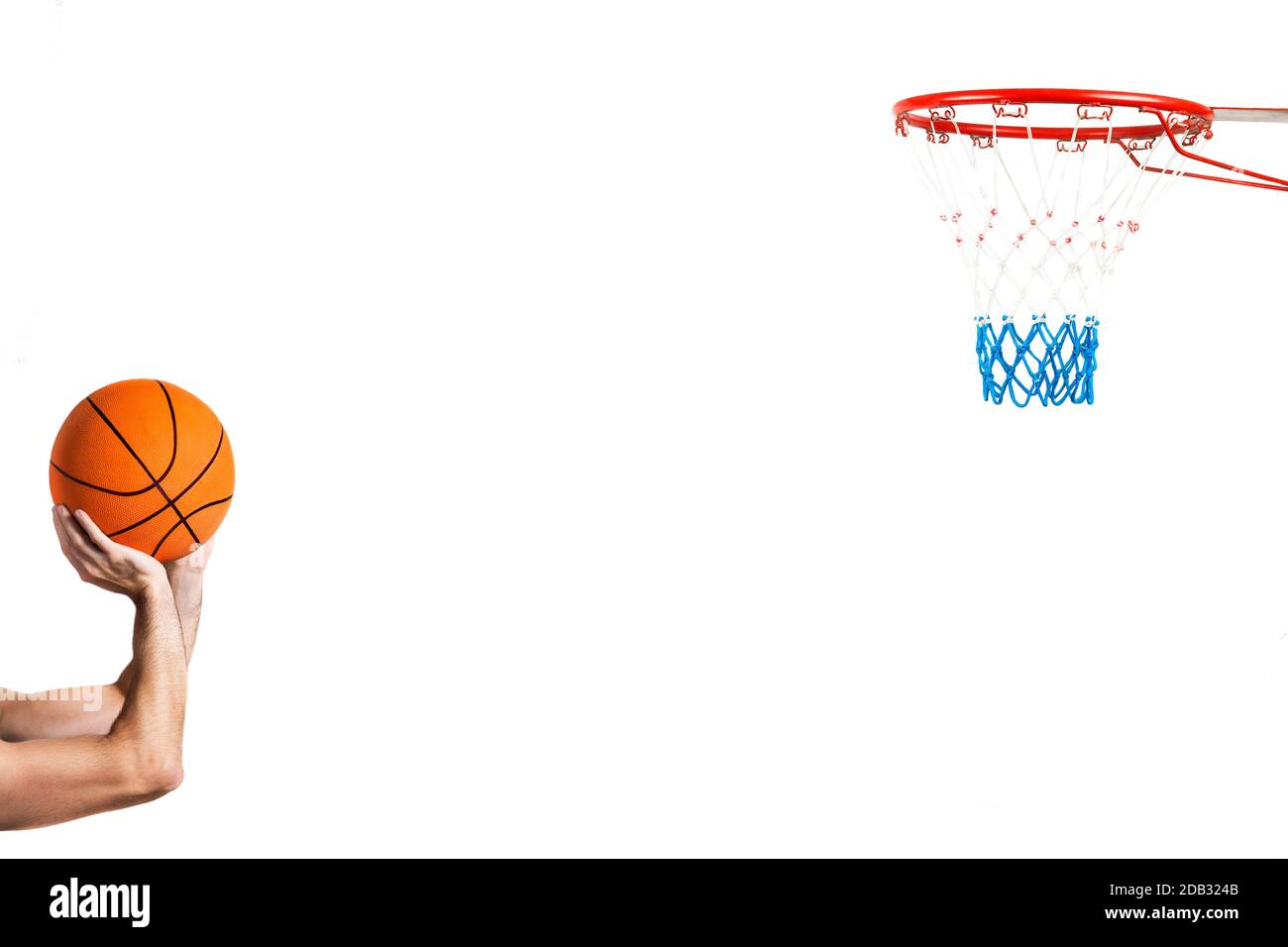 portrait of the arms of a basketball player intent on shooting the ...