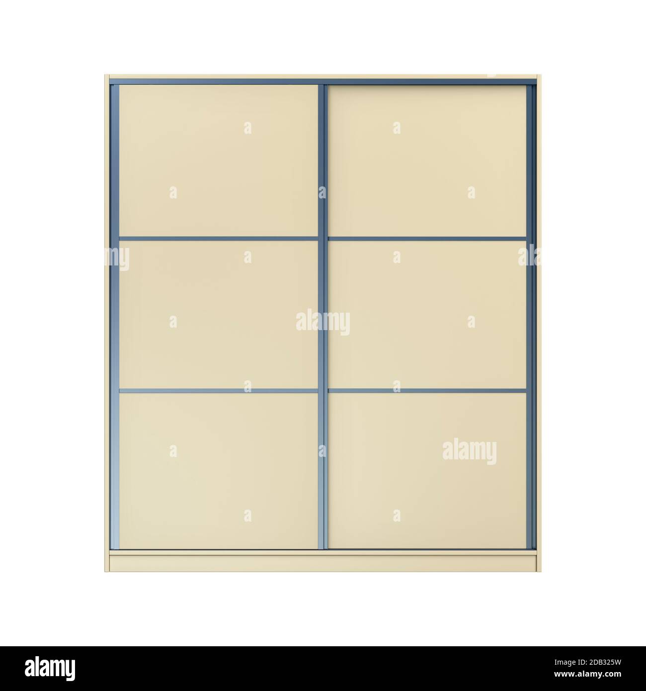 Wardrobe with sliding doors isolated on white background, front view ...