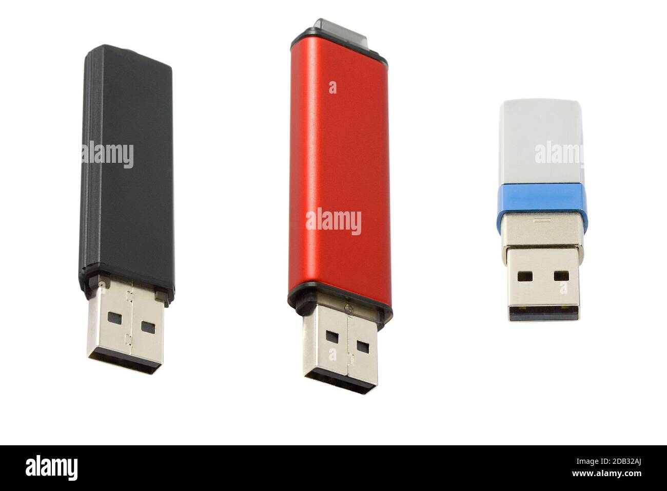 USB flash memory set isolated on white background Stock Photo - Alamy