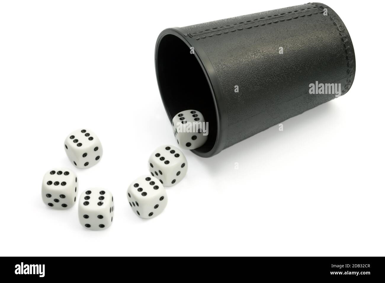 Dice six in the form of the question mark and glass ,isolated on white ...