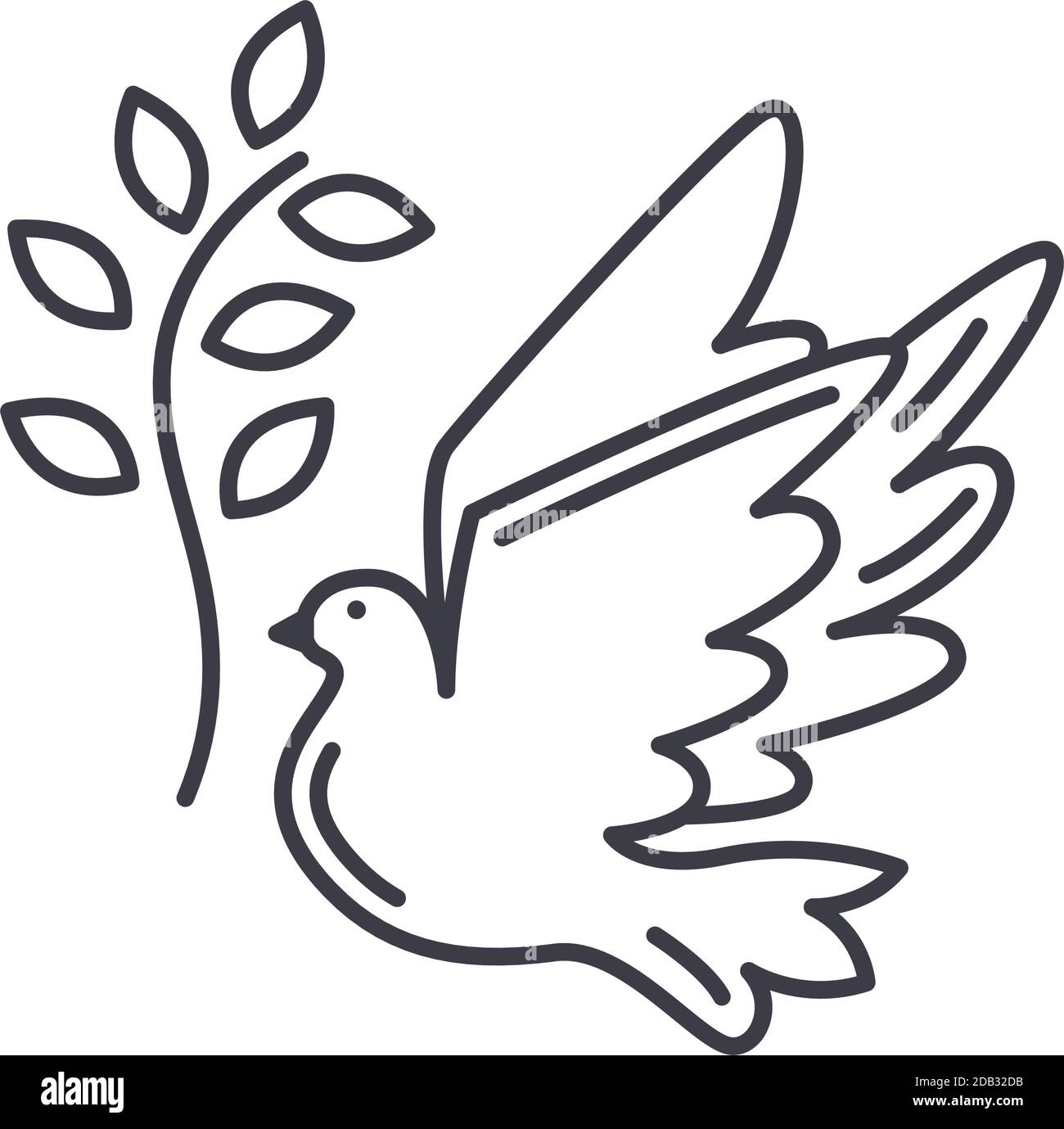 Christian dove faith icon, linear isolated illustration, thin line ... Christian dove faith icon, linear isolated illustration, thin line ...