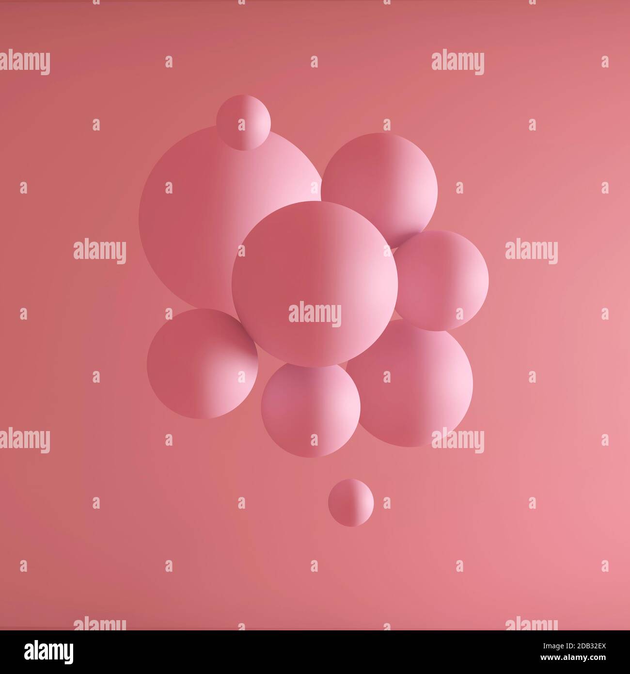 A digital illustration of round pink bubbles on a pink background Stock ...