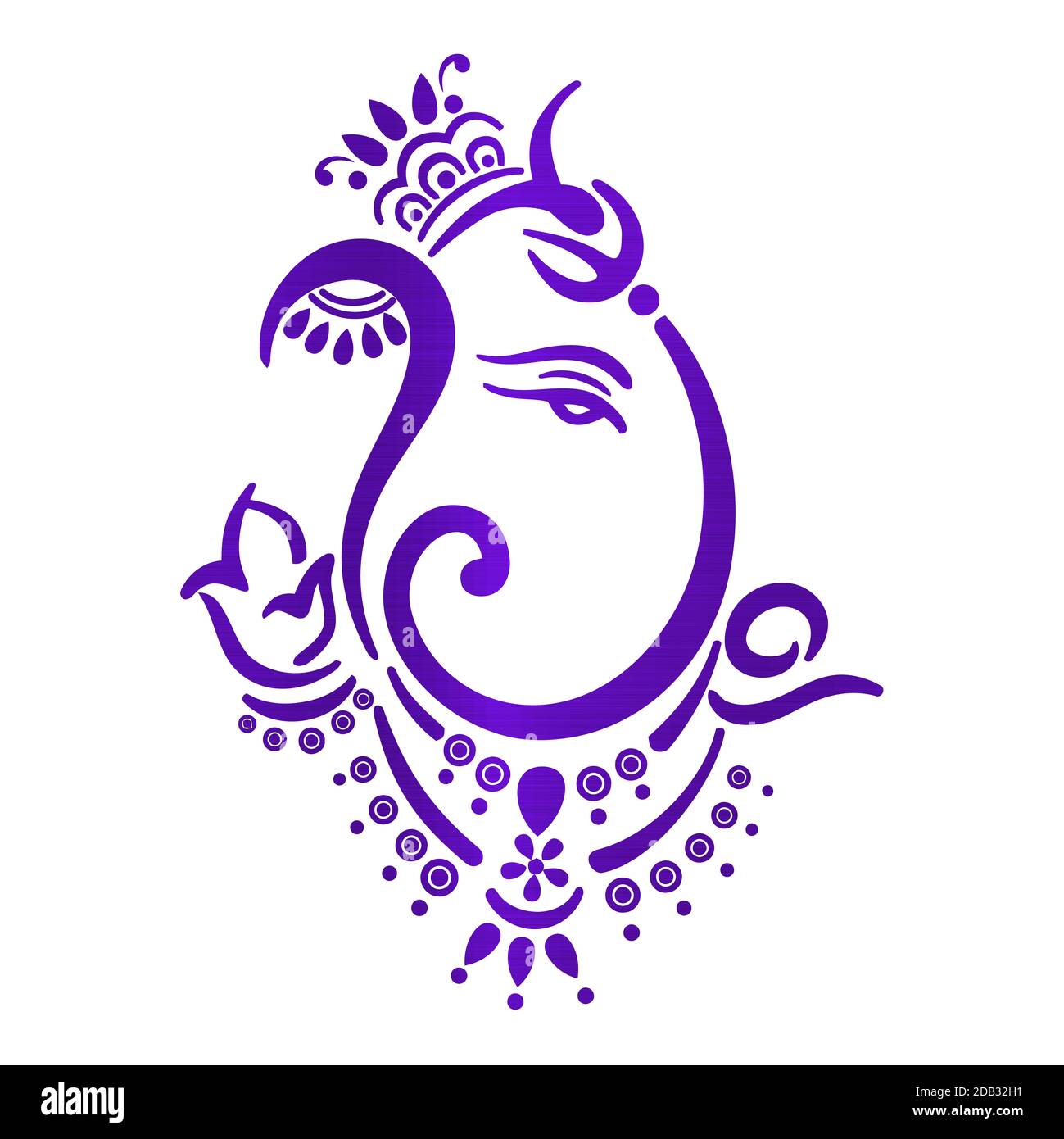purple metallic ganesha head diwali indian hindu traditional ...