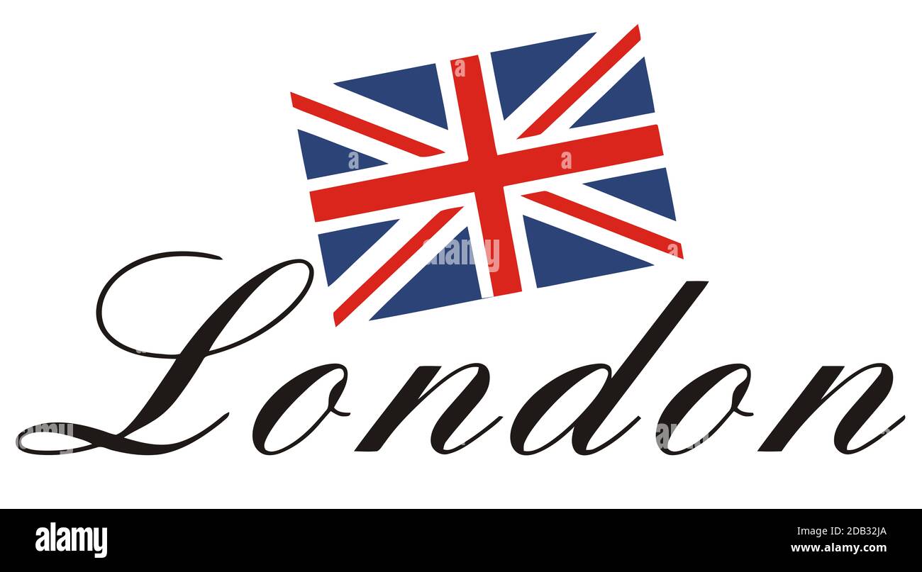 london city united kingdom flag text illustration Stock Photo - Alamy