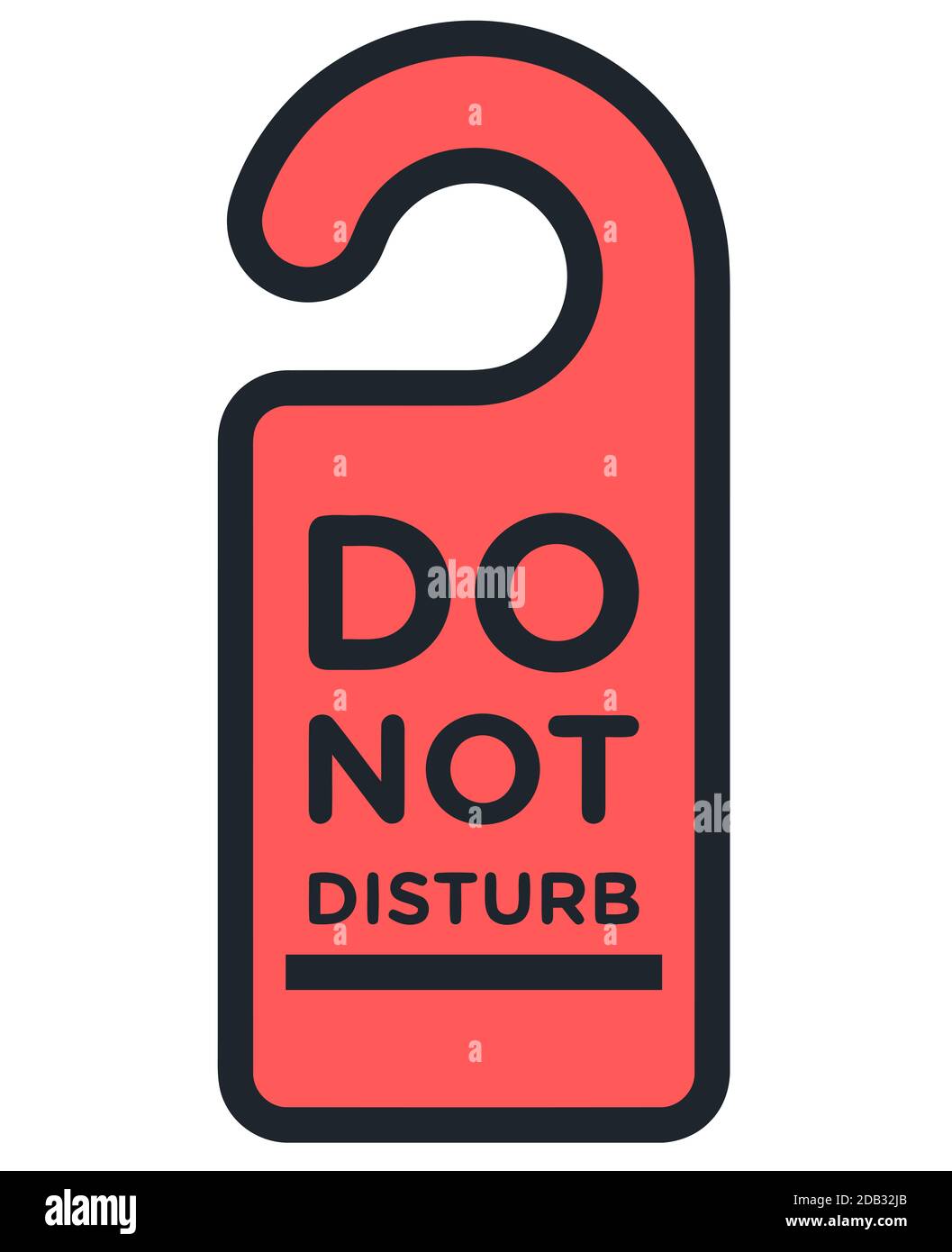 do not disturb red sign hang door motel hotel illustration Stock Photo ...