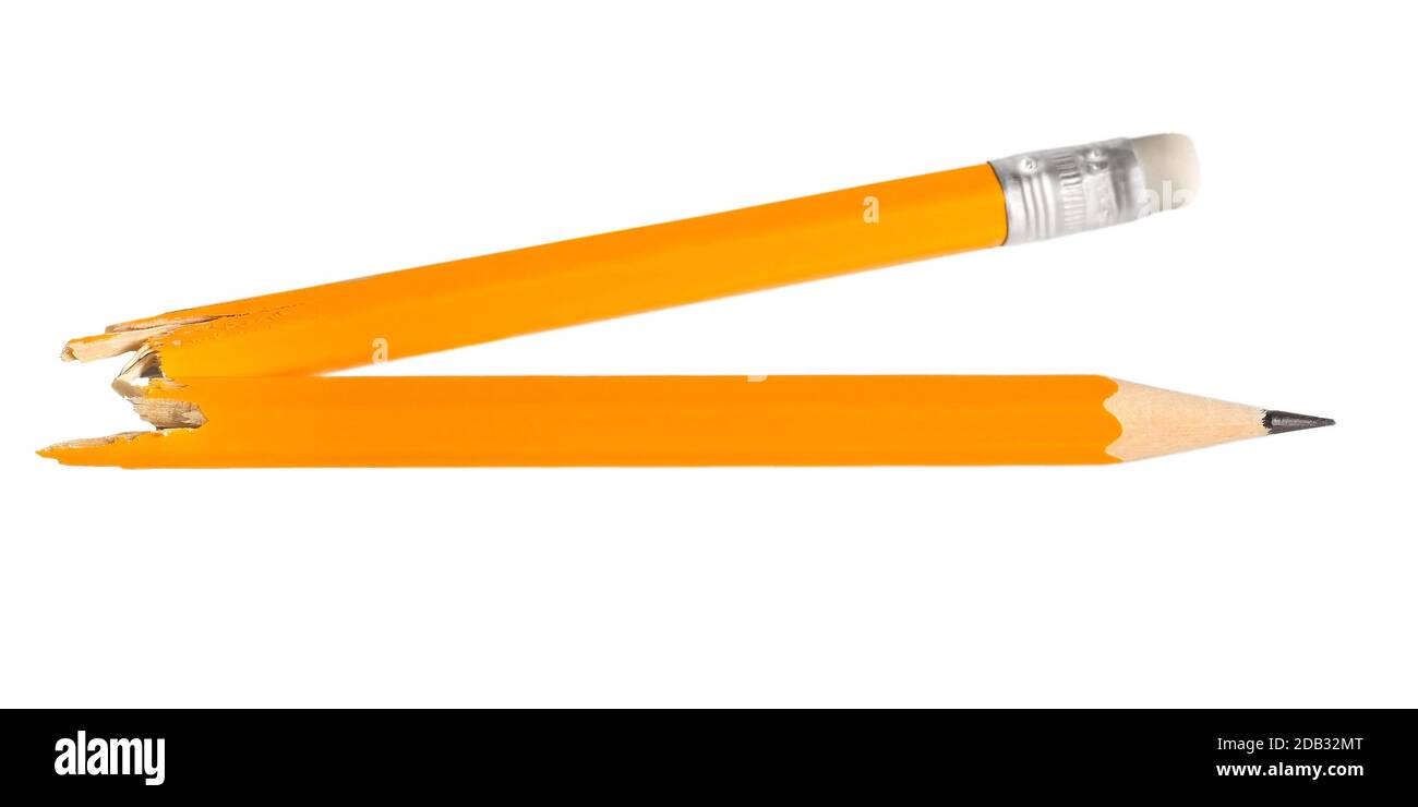 broken pencil isolated on white background Stock Photo - Alamy
