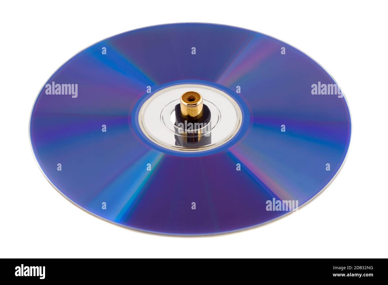 music compact disk with jackplug isolated on white background Stock ...