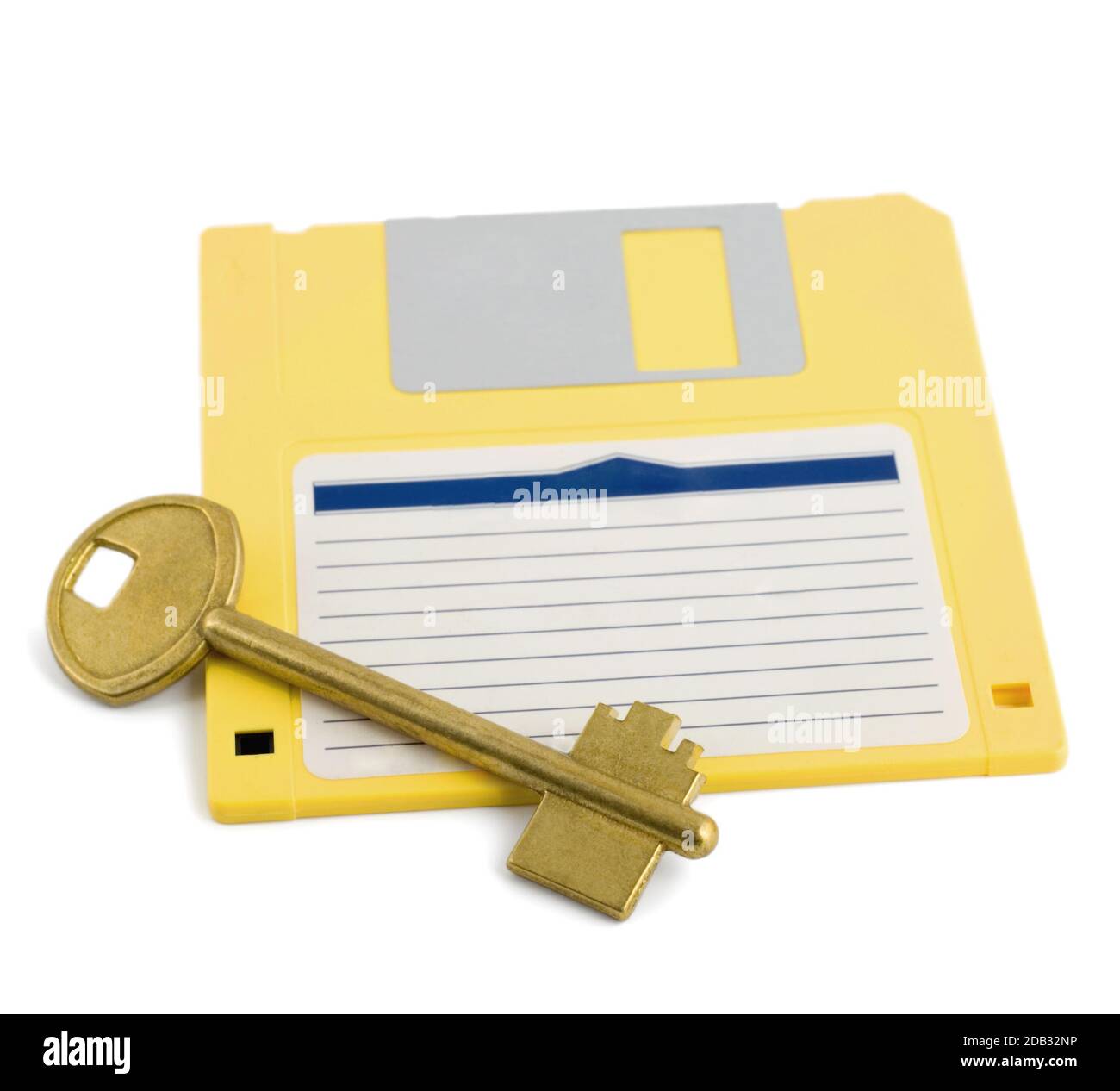 key on diskette symbol protection isolated on white background Stock ...