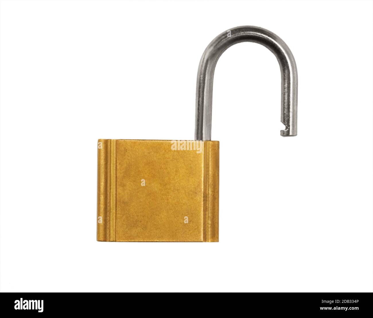 Open Pad Lock isolated on white background Stock Photo - Alamy