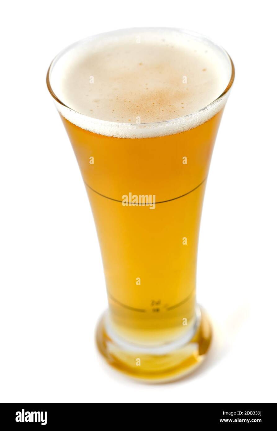 beer pints close-up isolated on white background Stock Photo - Alamy
