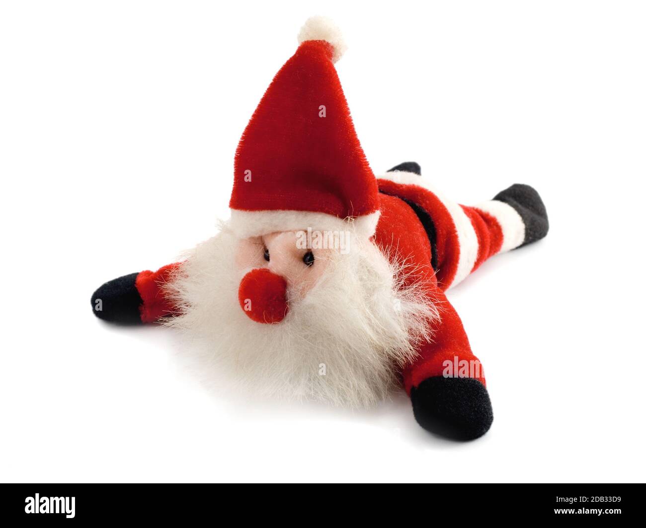 Christmas Santa lying on a white background Stock Photo - Alamy