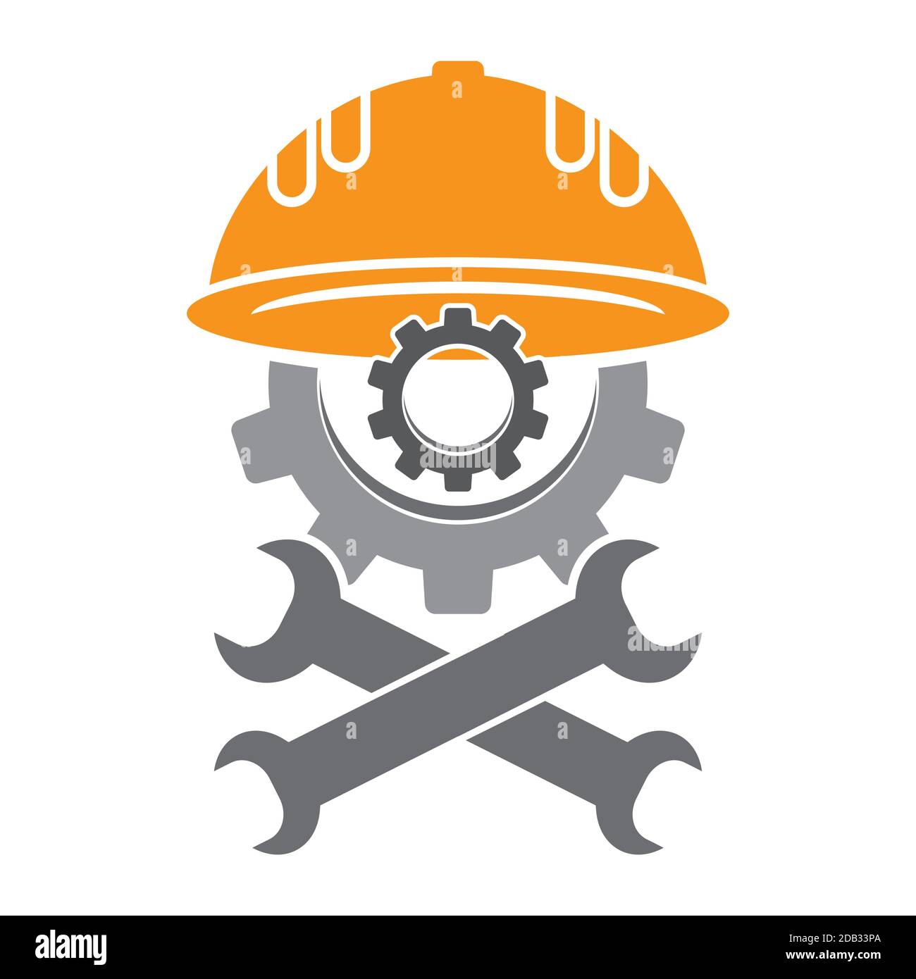 Repair Icon with Wrench and Gear Isolated on White Background. Mechanic ...