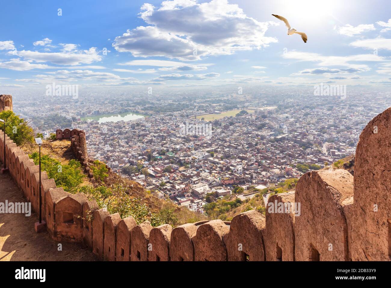 Beautiful Jaipur view from Nangarhar Fort in India Stock Photo - Alamy