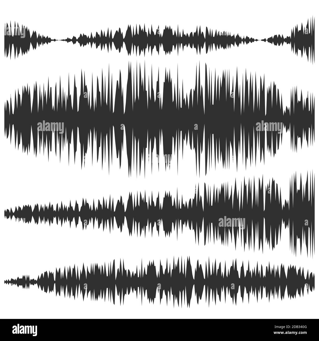 Sound Waves Set. Screen of Equalizer. Musical Vibration Graph. Radio ...