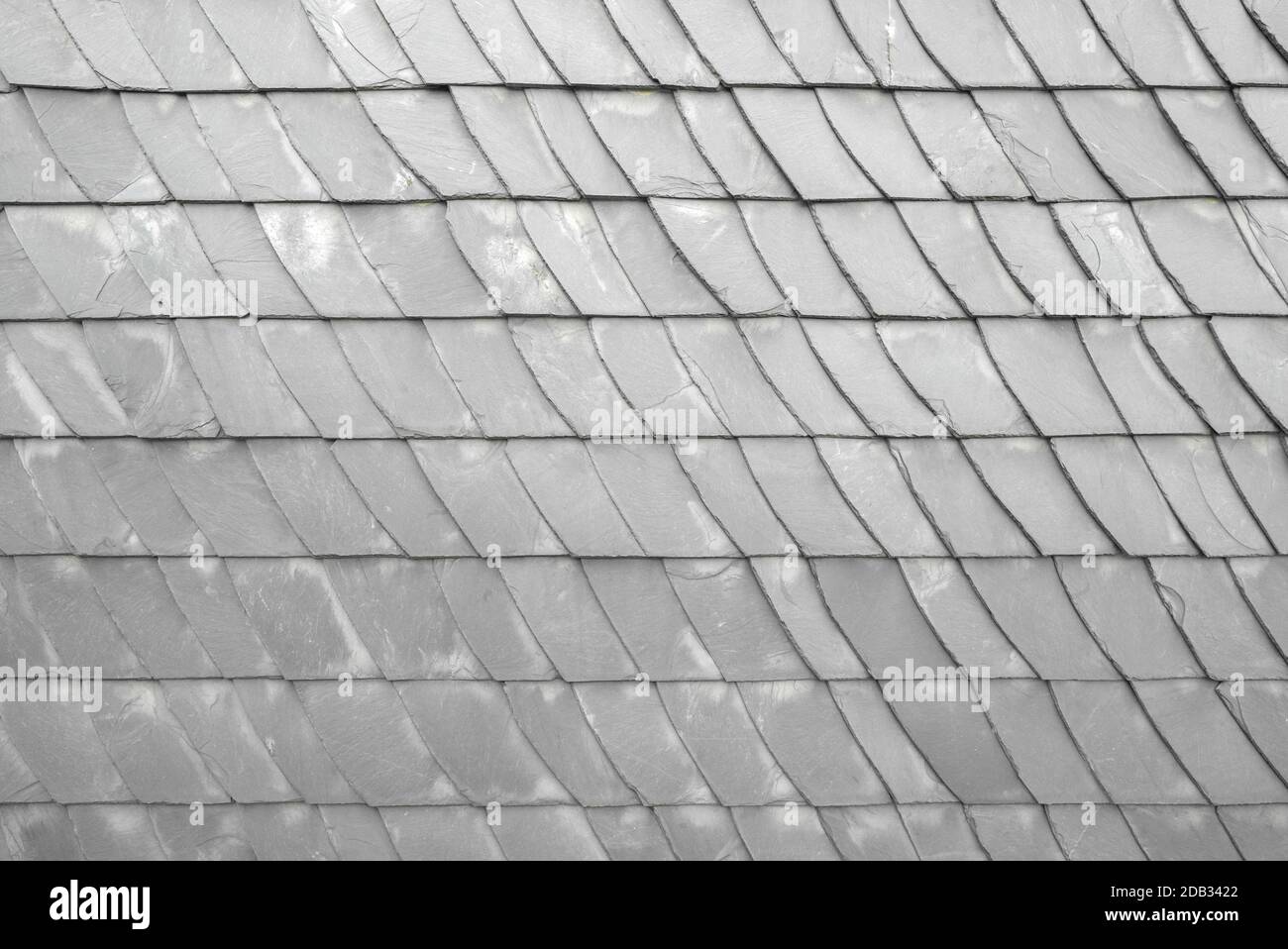 Slate tiles on a typical home in Thuringia, Germany, as background ...