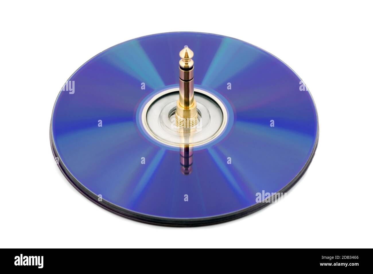 Compact disk connector jack-plug, isolated on white background Stock ...