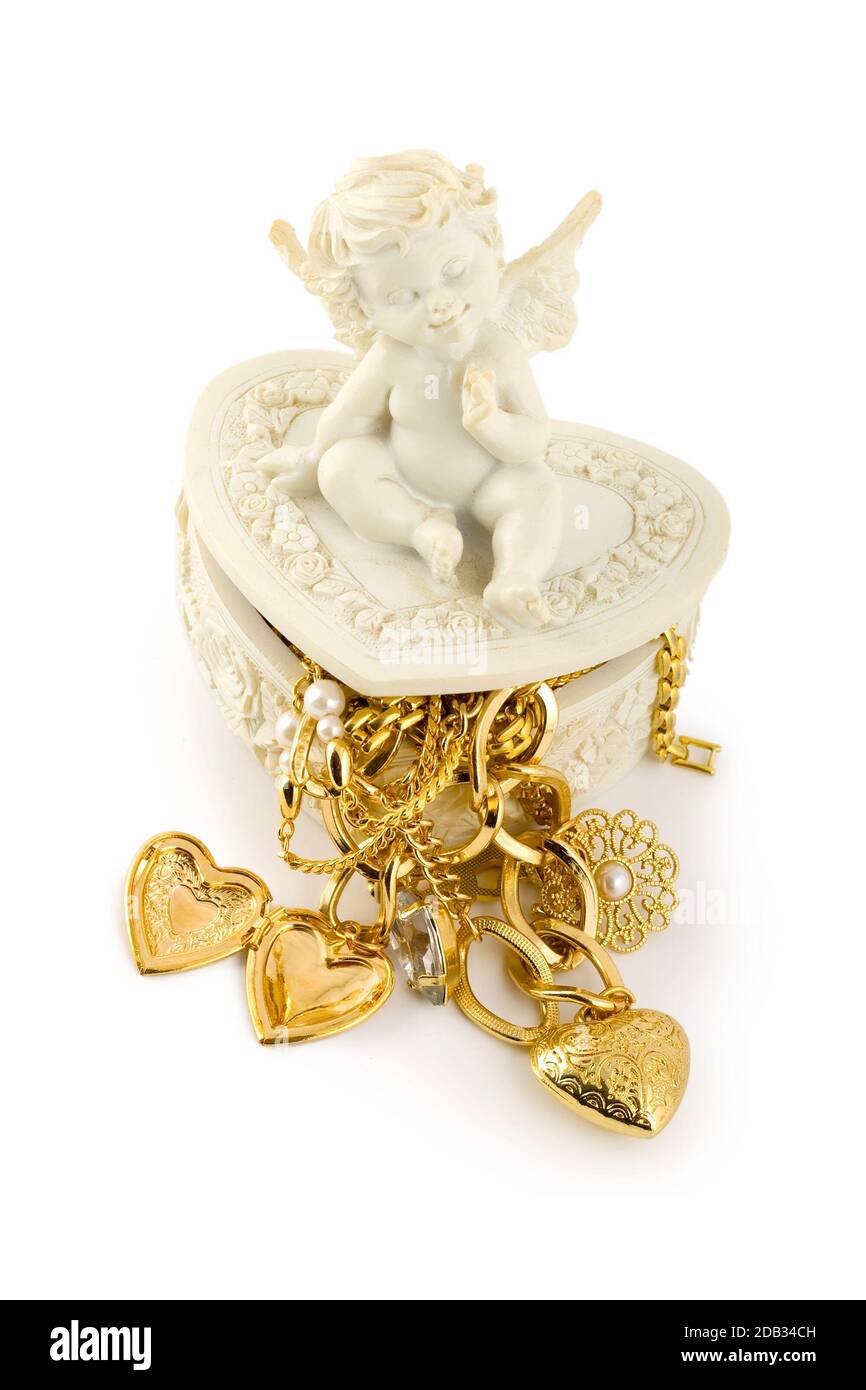 decorative angel gold isolated on white background Stock Photo - Alamy