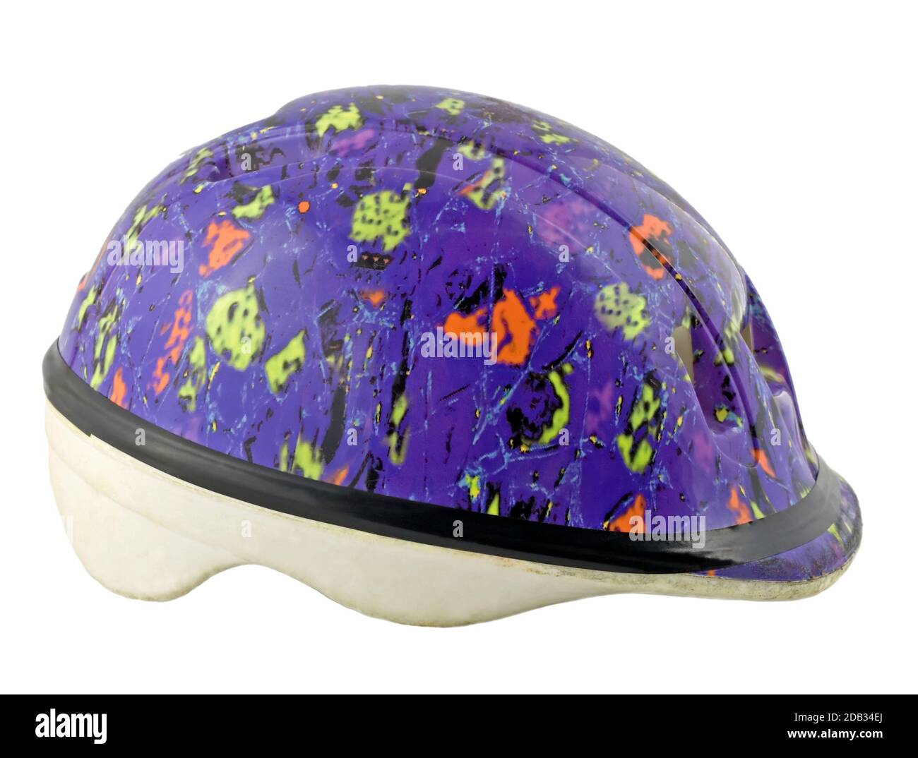 helmet bicycle equipment protection head , close-up isolated on white ...