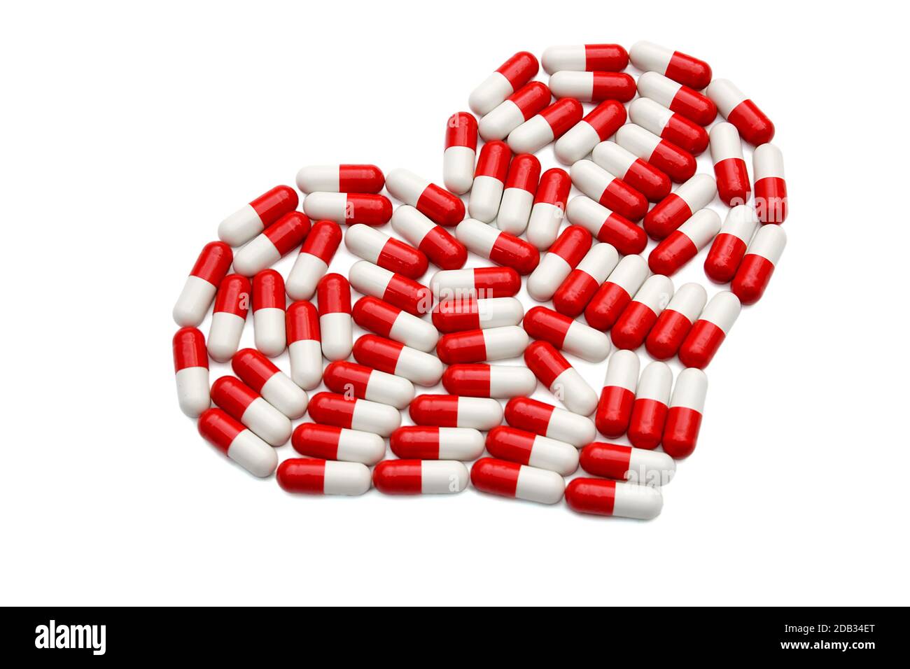 red pill shape heart love concept isolated on white background Stock ...