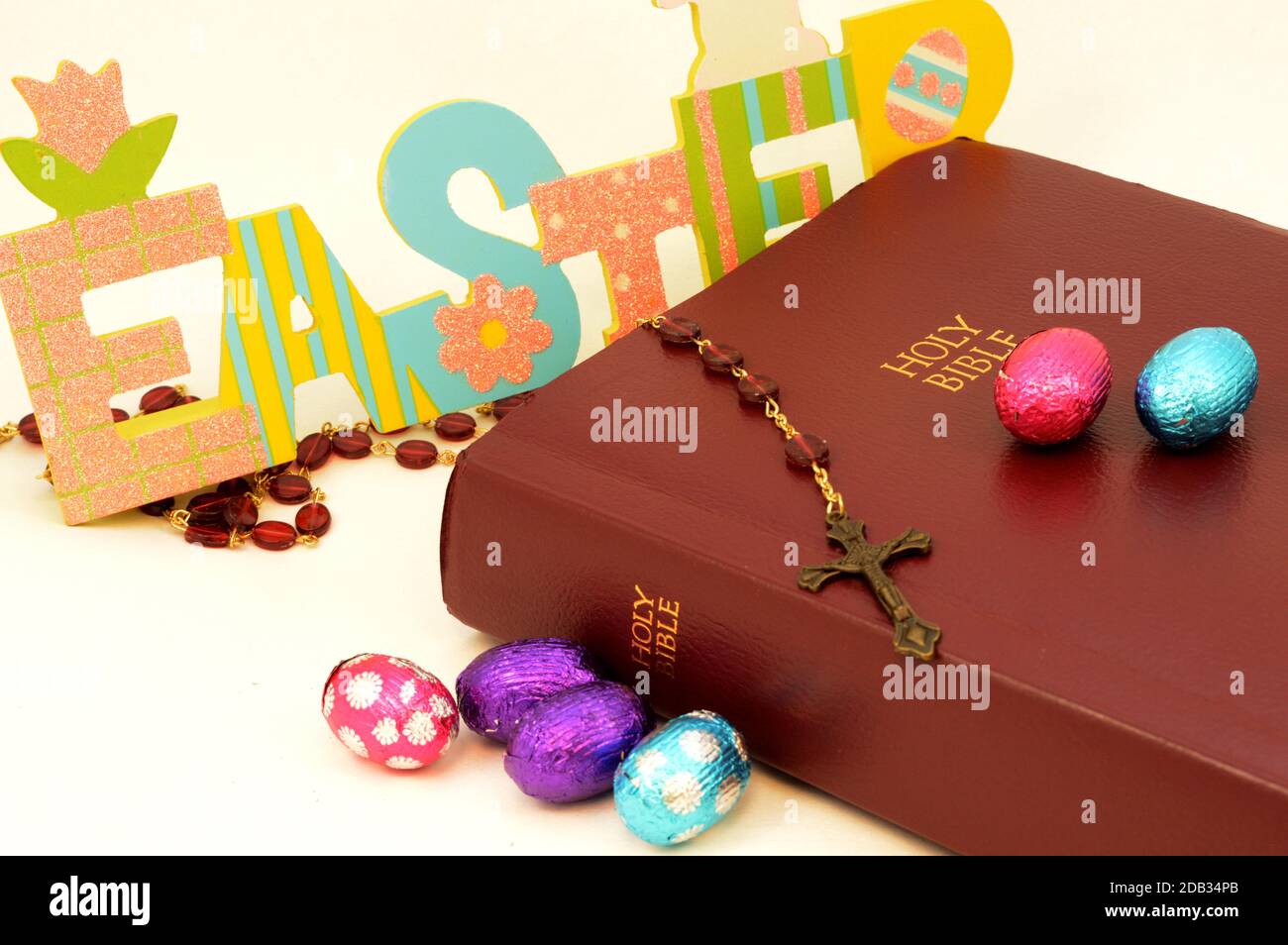 A holy bible and Easter theme to honor the seasons holiday Stock Photo ...