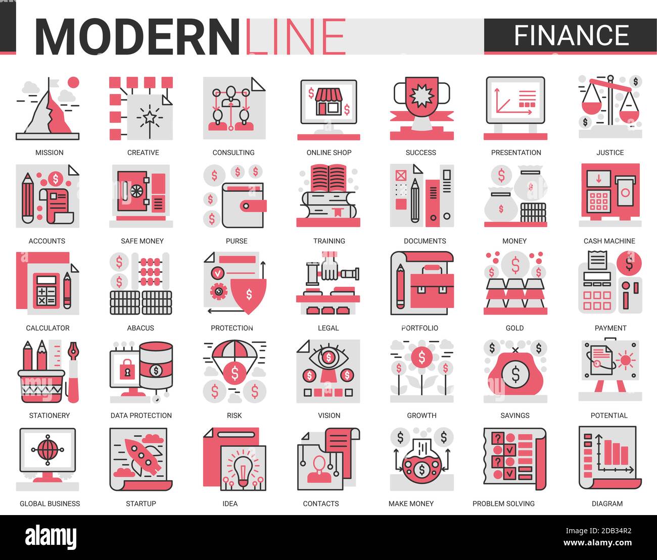 Commerce outline concept symbols Stock Vector Images - Alamy
