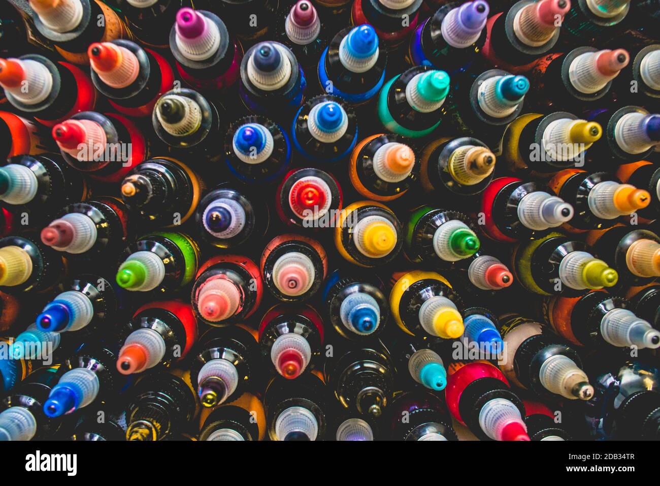 many variety of ink colors to create a tattoo drawing Stock Photo - Alamy