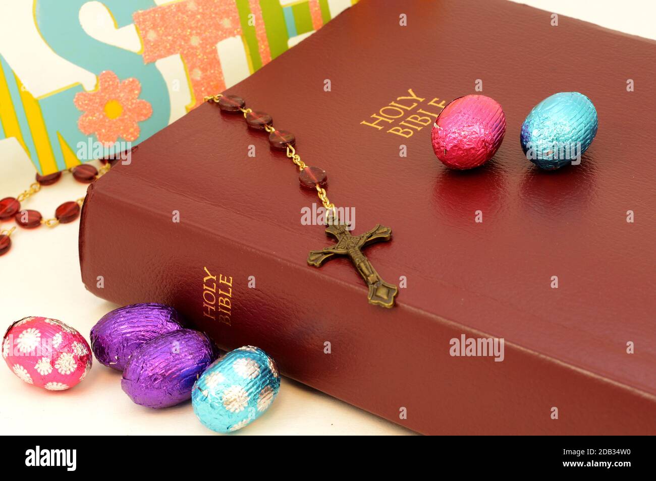 A holy bible and Easter theme to honor the seasons holiday Stock Photo ...