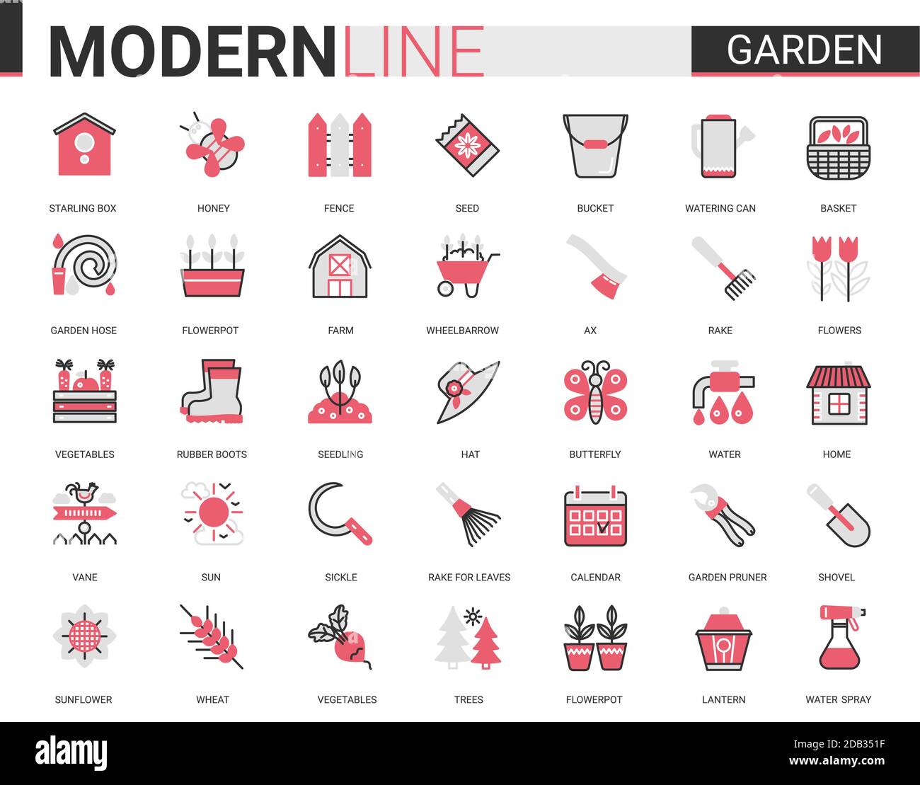 Garden with farm equipment Stock Vector Images - Alamy