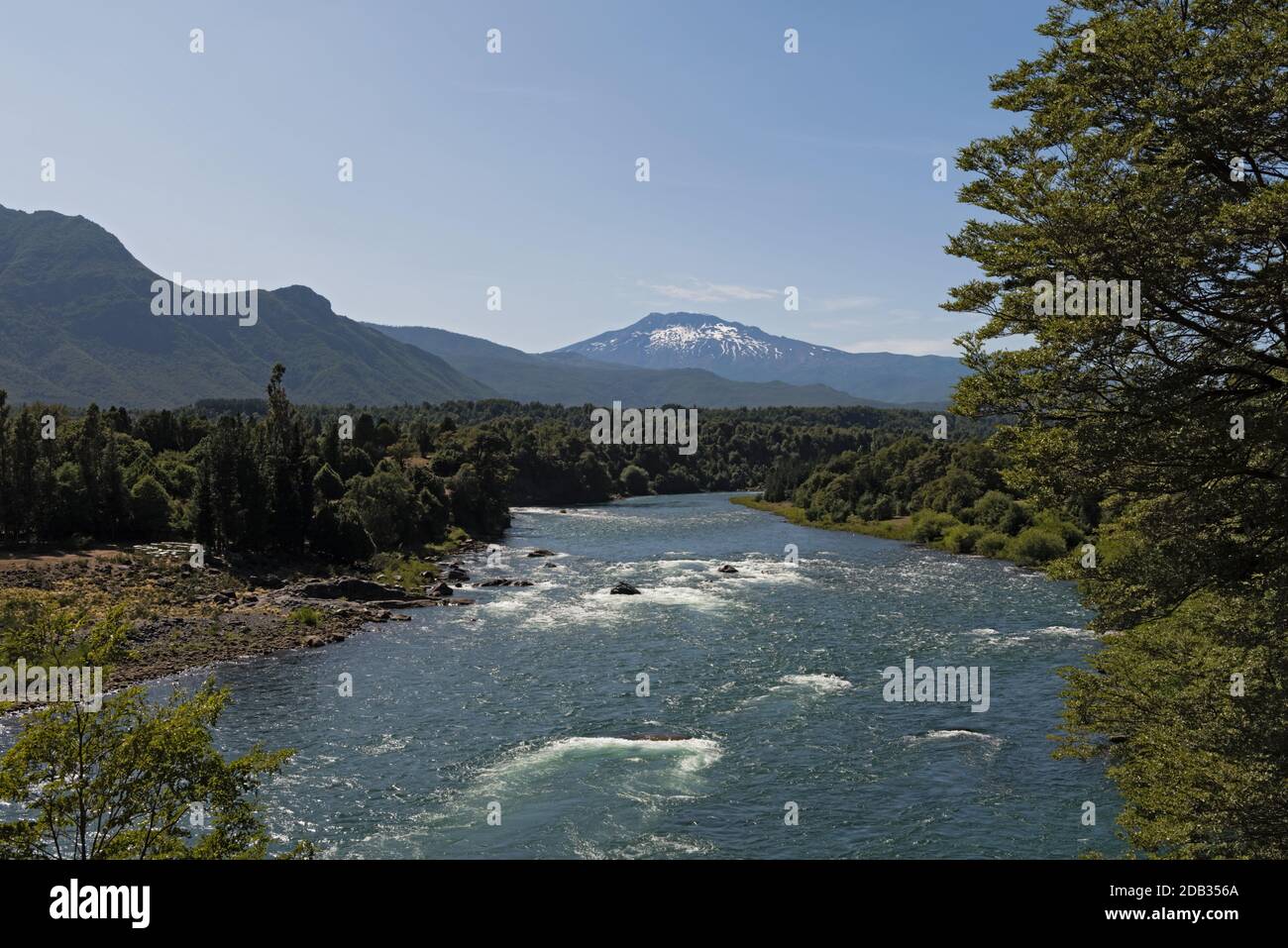 landscape on the bio bio river at Loncopangue, Chile Stock Photo - Alamy