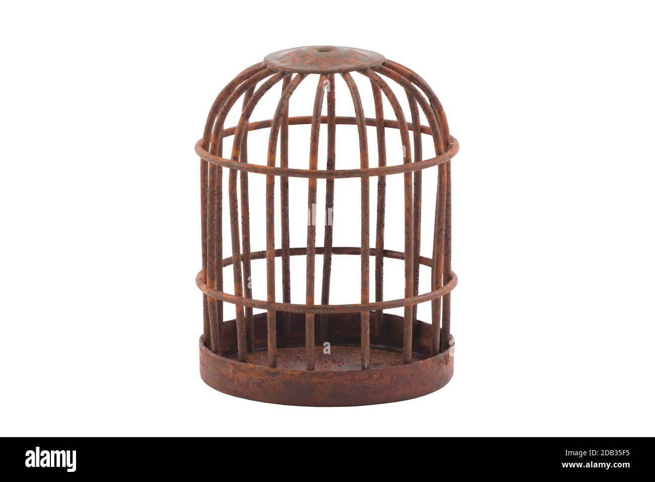 Retro rusty cage isolated on white background with clipping path Stock ...