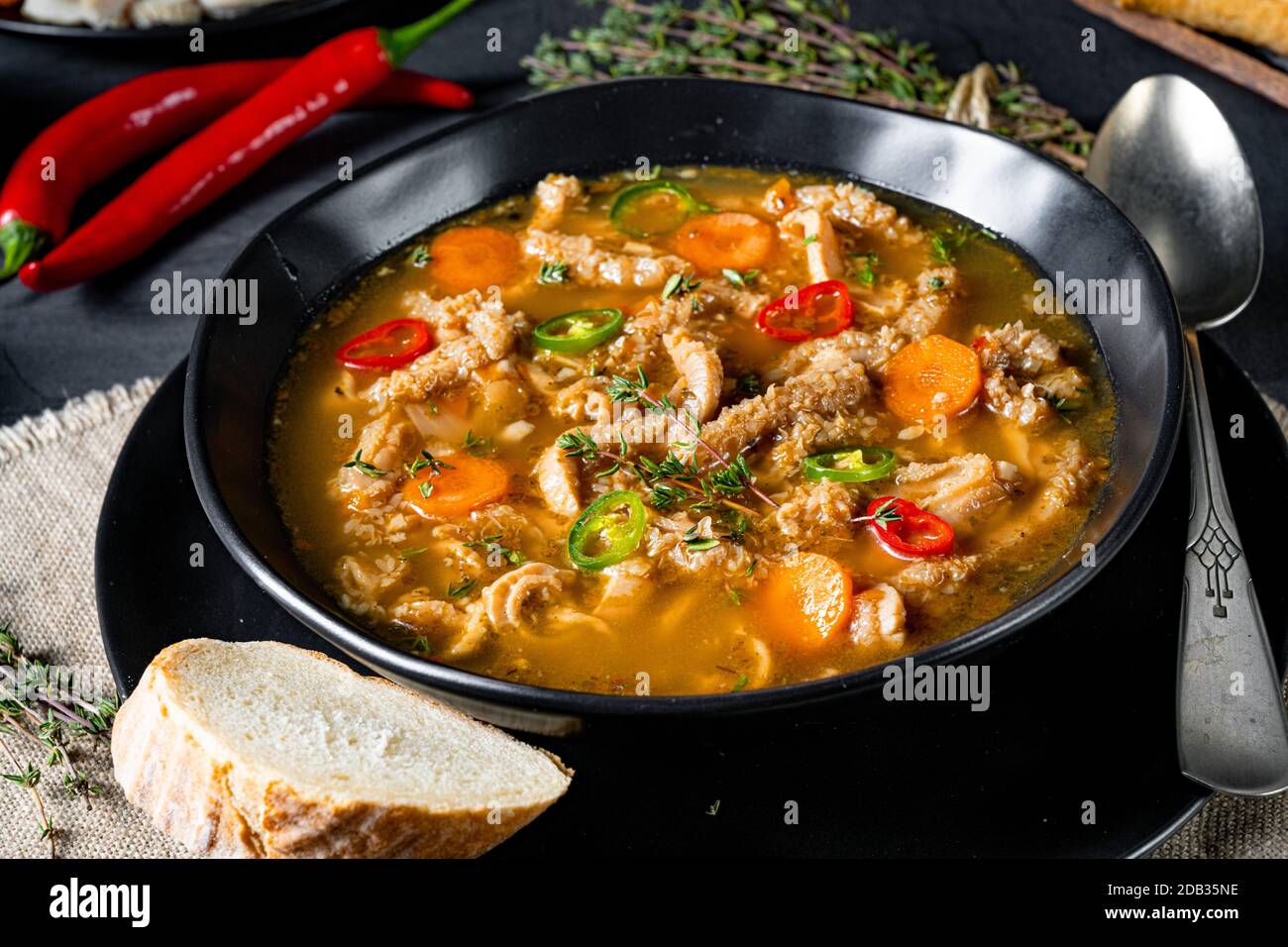 Flaczki - tripe soup the Polish way Stock Photo - Alamy