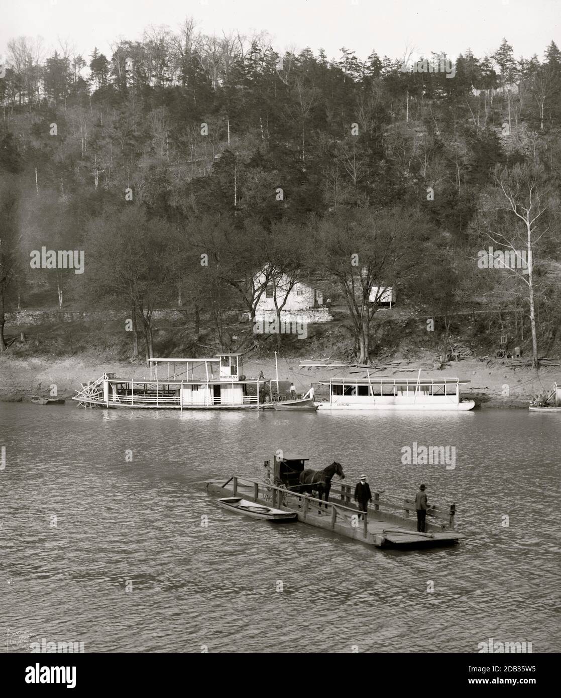Primitive ferry, High Bridge, Kentucky Stock Photo - Alamy