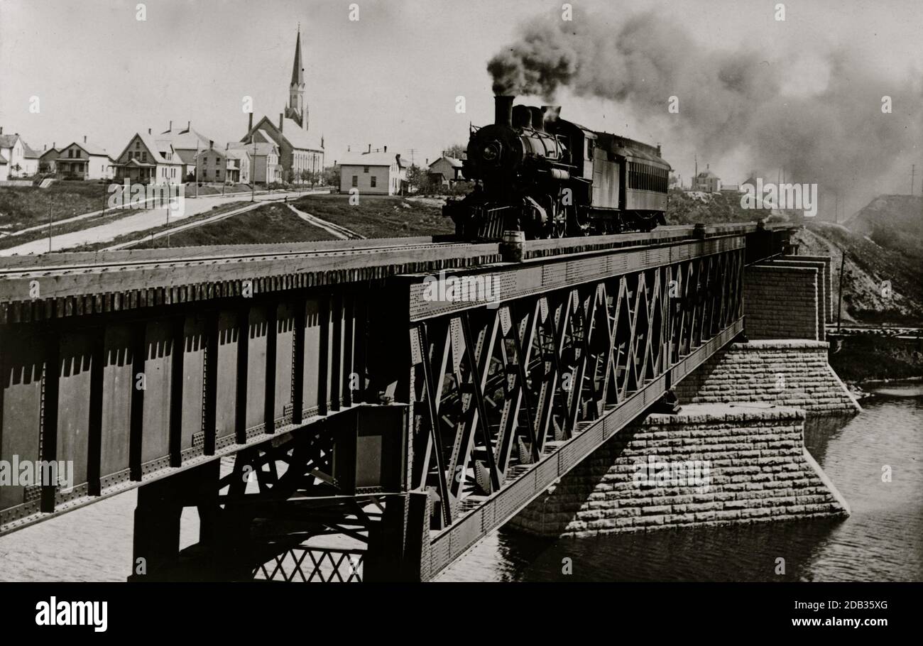 Railroad bridge on the Belt Line across the Sheboygan River, Sheboygan ...