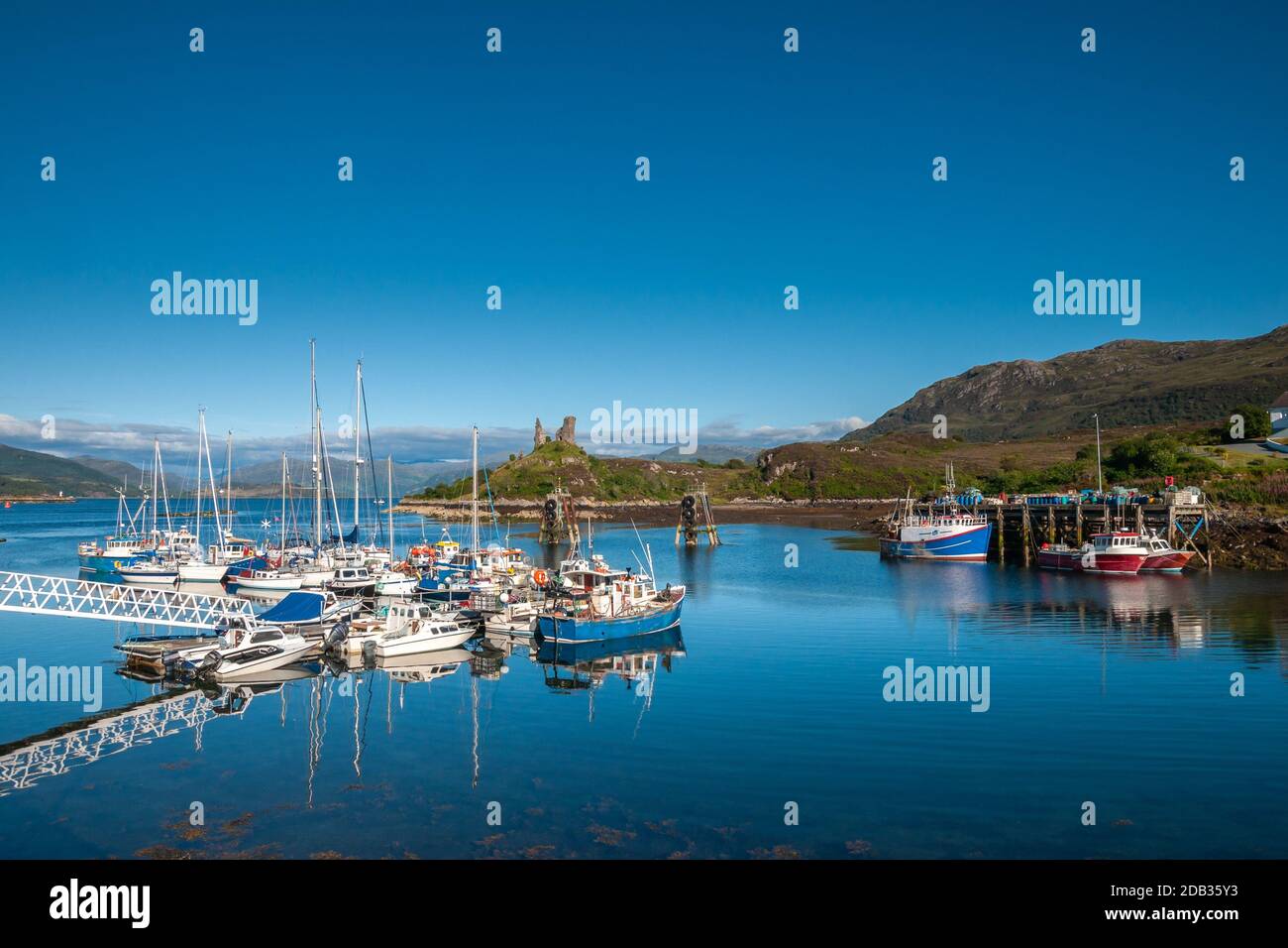 Harbour of Kyleakin, Castle Moil, Isle of Skye, Scotland Stock Photo ...