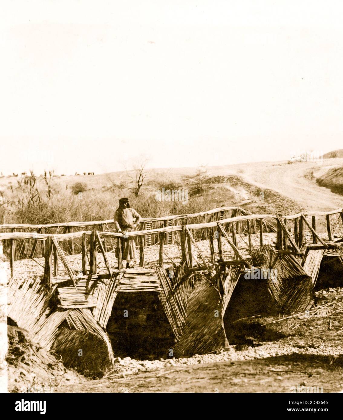 Reed bridge over the Cherith river, south-central Palestine Stock Photo ...