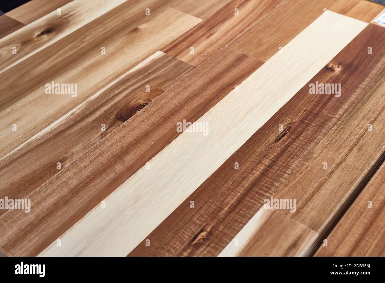 Wooden desk lumber surface perspective view Stock Photo - Alamy